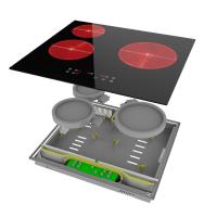 China Flat Touch Control Electric Hob ,  Ceramic 3 Zone Hob Countertop for sale