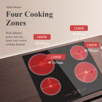China Warm Keeping 4 Burner Ceramic Cooktop , 6000W Infrared Induction Cooker Auto Off for sale