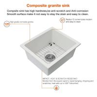 China White Composite Quartz Undermount Kitchen Sink 635mm Length Without Faucet for sale