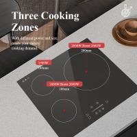 China Vertical 3 Burner Electric Induction Hobs 6100W Built In Plastic  Housing Material for sale