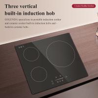 China Reinforced 3 Burner Electric Induction Hobs Cooktop Crystal Panel Type for sale