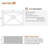 China Triangle Stone Type White Quartz Composite Sink 1CM Thickness Single Bowl for sale