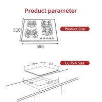 China Standard Built In 5 Burner Gas Stove Oem Odm Metal Knob for sale