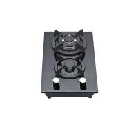China Household Built In Cooker Hob 2 Burner Table Glass Top Cast Iron Built In Gas Cooktops for sale