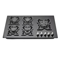 China Easy Clean 5 Burner Gas Hob Top Tempered Glass Gas Cooktop for sale