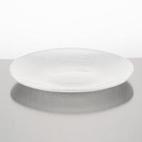 China Embossed Clear Glass Kitchen Wares Dinner Plates Machine Made for sale