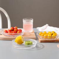 China Round 300ml Unique Dinnerware Sets 7 Inch Pressed Vintage Glass Dinner Plates for sale
