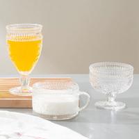 China Ice Cream Vintage Glass Dessert Bowls Embossed 11 Oz Machine Pressed 315ml for sale