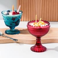 China 160ml Glass Kitchen Wares 5.6 Oz Vintage Ice Cream Coloured Glass Sundae Dishes for sale
