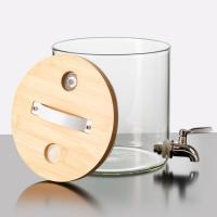 China 5L Lead Free Borosilicate Glass Beverage Jar Drinking Dispenser For Banquet for sale