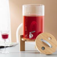 China Party 8L 2 Gallon Drink Dispenser Borosilicate Glass Beverage Dispenser With Stand for sale