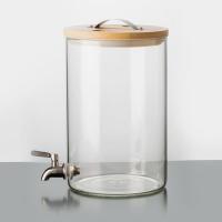 China Party 8L 2 Gallon Drink Dispenser Borosilicate Glass Beverage Dispenser With Stand for sale