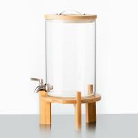 China Party 8L 2 Gallon Drink Dispenser Borosilicate Glass Beverage Dispenser With Stand for sale