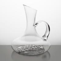China 46oz Crystal Wine Decanter With Handle 1300ml Unique Wine Carafe Lead Free for sale