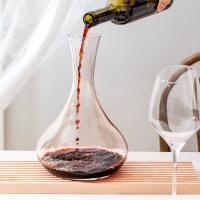 China Modern Clear Glass Crystal Wine Decanter 1700ml 60oz Lead Free Mouth Blown for sale