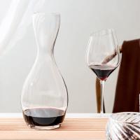 China 46 Ounce Crystal Wine Decanter 1300ml Lead Free Glass White Wine Carafe for sale