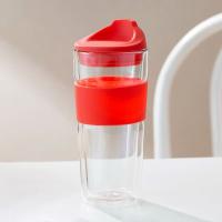 China 455ml Double Wall Drinking Glass Borosilicate Glass 16 Ounce Insulated Tumblers for sale