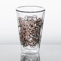 China 9oz Clear Double Wall Borosilicate Glass Tumbler Coffee Cup 260ml Mouth Blown for sale