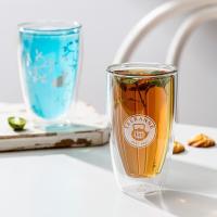 China Hand Blown 9oz Custom Double Wall Drinking Glass Borosilicate Glass Tumblers 270ml for sale