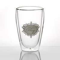 China Clear Insulated Double Wall Drinking Glass 12oz Clear Heat Resistant Tumbler 340ml for sale