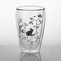 China 12 Ounce Double Wall Drinking Glass 340ml Borosilicate Glass Insulated Tumbler for sale