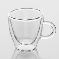 China Coffee 72ml Double Wall Espresso Mugs 2.5 oz Borosilicate Drinking Glasses for sale