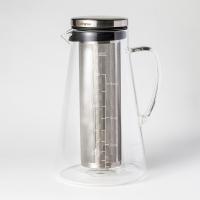 China Heat Resistant Glass Water Filter Pitcher 1100ml Hand Blown Cold Brew Coffee Maker for sale