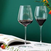 China 18 Ounce Glass Drinking Goblets Transparent 515ml Long Stem Crystal Wine Glasses for sale