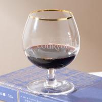 China Clear Gold Rim Glass Drinking Goblets 415ml Crystal Cognac Glasses Lead Free for sale
