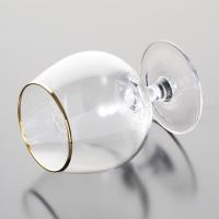 China Clear Gold Rim Glass Drinking Goblets 415ml Crystal Cognac Glasses Lead Free for sale