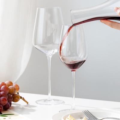 China All Purpose Crystal Mouth Blown Wine Glasses Long Stem 500ml 17.6 oz for sale