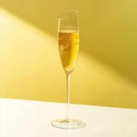 China 6Oz Crystal Glass Drinking Goblets 173ml Long Stem Angled Champagne Flutes for sale