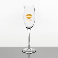 China Wedding Engagement 258ml Etched Champagne Glasses 9 Ounce Mouth Blown Lead Free for sale