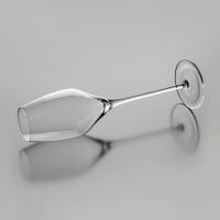 China 11 Oz Wine Long Stem Crystal Tulip Champagne Flutes Glass Transparent Mouth Blown for sale