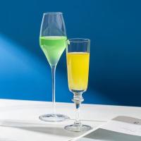 China Clear 215ml Ripple Hand Blown Glass Champagne Glasses Vintage Lead Free 7.5oz for sale