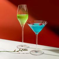 China Crystal Glass Drinking Goblets 240ml Stemmed Martini Cocktail Glasses Hand Blown for sale