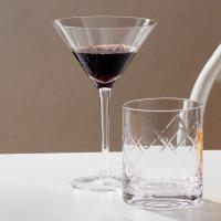 China Hand Cut 8oz Glass Drinking Goblets 230ml Transparent Engraved Martini Glasses for sale
