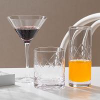 China Hand Cut 8oz Glass Drinking Goblets 230ml Transparent Engraved Martini Glasses for sale