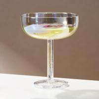 China 285ml Iridescent Heavy Base Martini Glass 10 oz Rainbow Champagne Coupe Glasses for sale