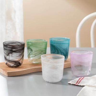 China Centrifugal 13 Oz Swirl Glass Drinking Cups 370ml Multicolor Recycled for sale