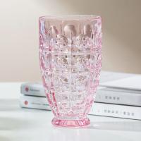 China Coloured 12 Ounce Glass Drinking Cups 360ml Pressed Footed Highball Glasses for sale