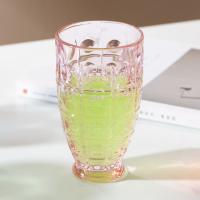 China Coloured 12 Ounce Glass Drinking Cups 360ml Pressed Footed Highball Glasses for sale
