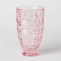China Coloured 12 Ounce Glass Drinking Cups 360ml Pressed Footed Highball Glasses for sale