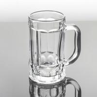 China Embossed 13oz Glass Drinking Cups Transparent 370ml Lead Free Engraved Beer Steins for sale