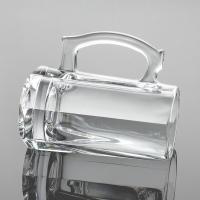 China Heavy Duty 355ml Clear Glass Beer Steins Pressed Beer Glasses With Handles for sale