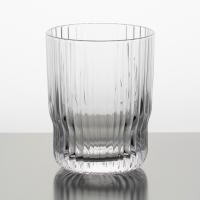 China Ripple 12 Ounce Glass Drinking Cups 341ml Ribbed Vertical Striped Glass Tumblers for sale