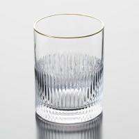 China Gold Rimmed Whisky Glass Drinking Cups 370ml 13 Ounce Hand Blown Glass Tumblers for sale