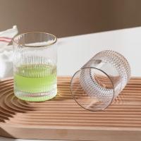 China Gold Rimmed Whisky Glass Drinking Cups 370ml 13 Ounce Hand Blown Glass Tumblers for sale