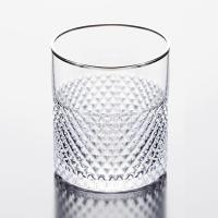 China Diamond Shaped Whisky Gold Rimmed Drinking Glasses 12.6 Ounce 360ml Silver Edge for sale