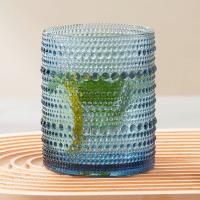China Colored Heavy Jupiter Hobnail Drinking Glasses Tumblers 12 Oz Machine Pressed for sale